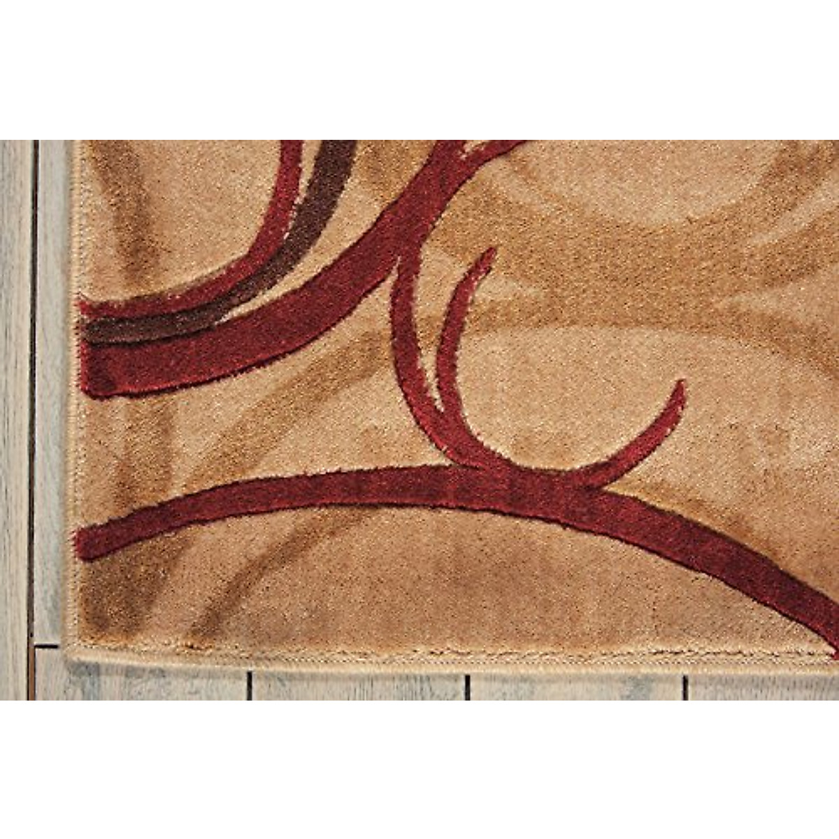 Nourison Somerset Abstract Beige 2' x 5'9" Area-Rug, Easy-Cleaning, Non Shedding, Bed Room, Living Room, Dining Room, Kitchen (2x6)
