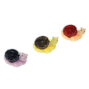 RLECS 12pcs Mini Snail Figurines Fairy Garden Snail Miniature Figurines Moss Landscape DIY Resin Craft Ornament Snail 3 Colors 4 Each