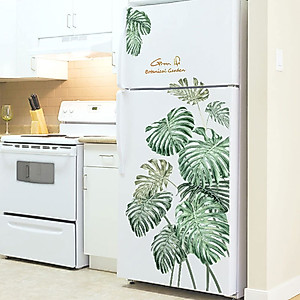 DALJIAFA Big Green Leaf Wall Stickers Tropical Plant Leaves Window Decals Wall Murals Wall Art Decor Sticker for Kids Home Living Room Bedroom Nursery Playroom Jungle Party Decor Decorations Supplies