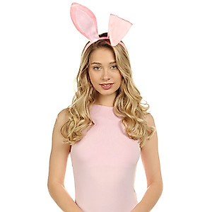 Funcredible Pink Bunny Ears - Bunny Ears Headbands - Bendable Bunny Ears - Bunny Rabbit Cosplay Costume Accessories for Kids and Adult