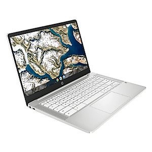 HP Chromebook 14 Laptop, Intel Celeron N4000 Processor, 4 GB RAM, 32 GB eMMC, 14” HD Display, Chrome, Lightweight Computer with Webcam and Dual Mics, Home, School, Music, Movies, (Renewed)