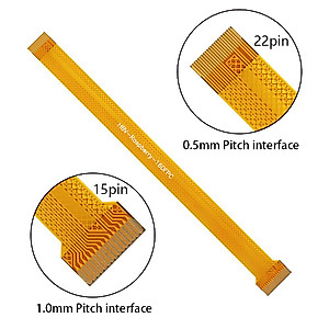 Aokin for Raspberry Pi Camera Cable, FPC Cable Ribbon Flex Extension Cable 15 Pin 22 Pin for Raspberry Pi Zero or Zero W, Octoprint Octopi Webcam, Monitor 3D Printer, etc, 16cm/6.30in, 1 Pcs