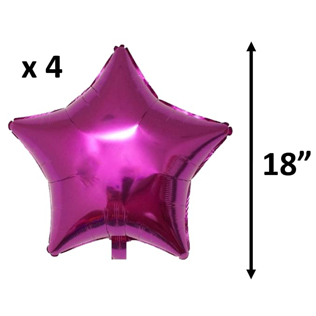 Vision Pink Rose Gold Stars 18" Helium Foil Star Balloons 12 Pcs Metallic Appearance Set | Fuchsia Pink Rose Gold Light Pink Balloons | Party Decorations for Baby Shower and Weddings