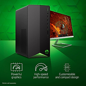 HP Pavilion Gaming Desktop PC AMD Ryzen 5 5600G Processor, AMD Radeon RX5500, 8GB RAM, 256GB PCIe NVMe M.2 SSD, with Mouse and Keyboard Windows 10 Home (TG01-2003w)