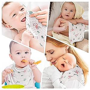 KOROTUS 10 Pack Muslin Burp Cloths for Baby - Ultra-Soft 100% Cotton Baby Washcloths - Large 20'' by 10'' Super Absorbent Spit Up Rags
