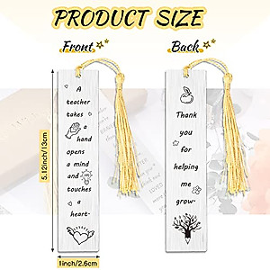 Teacher Bookmark 2022 Inspirational Graduation Gifts Bookmarks for Book Lovers Thank You Gifts Back to School Gift Book Lover Gifts Metal Bookmark for Women Graduation (A Teacher)