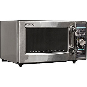 Sharp R-21LCFS Medium-Duty Commercial Microwave Oven with Dial Timer, Stainless Steel, 1000-Watts, 120-Volts, One Size