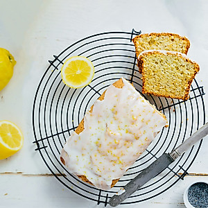 WUWEOT 4 Pack Cake Cooling Racks, 12 Inch Round Food Photography Prop Rack, Iron Wire Baking Steaming Rack for Cooking Steaming Cooling Drying Baking, Bonus Cake Cream Scrape