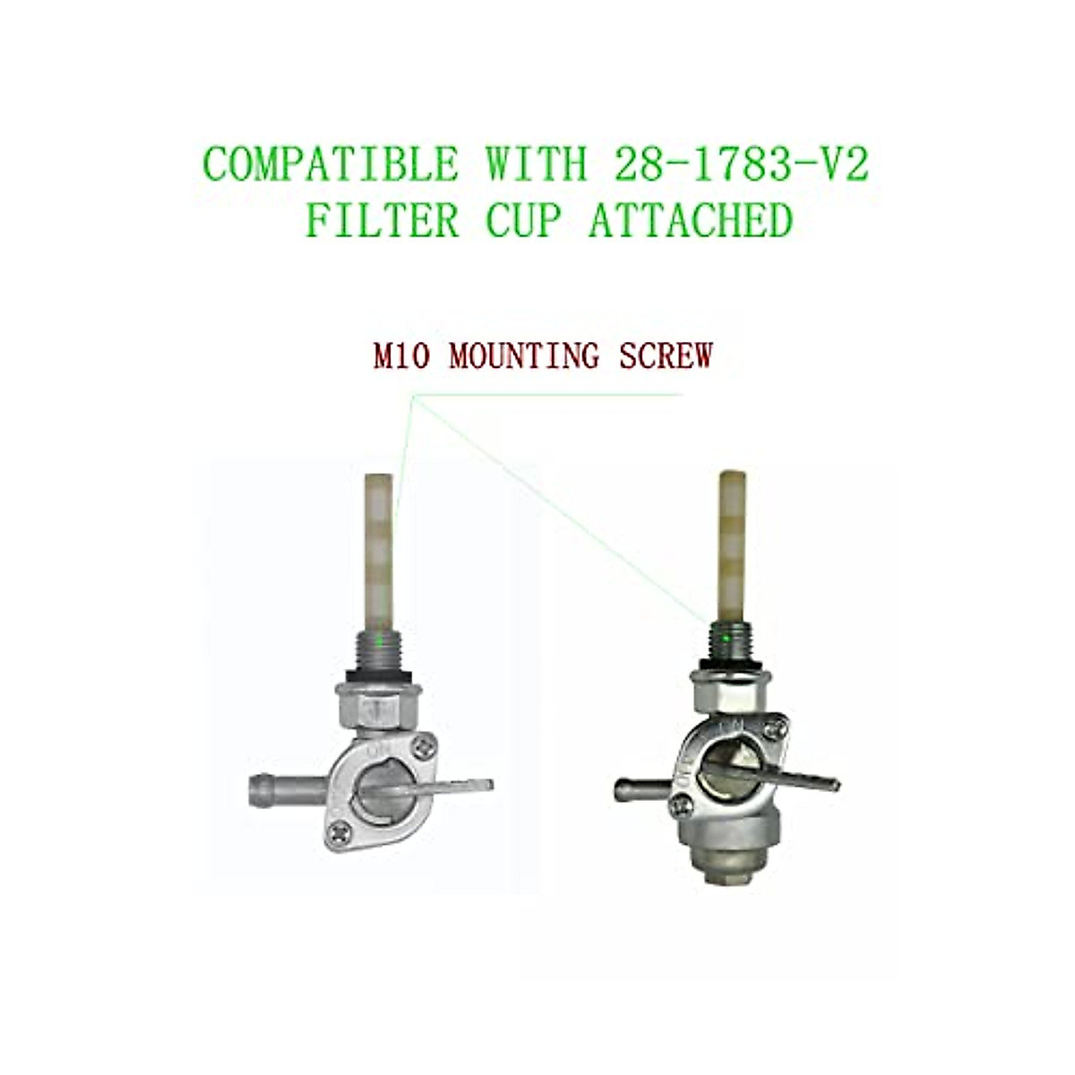 YAMAKATO Generator Petcock Fuel Tank Shut Off Valve Gas Switch 310574GS for Champion Generac 310573GS 193272GS 204743GS All Power Briggs and Stratton etc., M10X1.25mm
