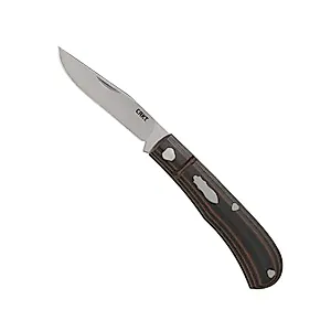 CRKT Venandi EDC Folding Pocket Knife: Lightweight Everyday Carry Knife, Slip Joint Lock, G10 Handle with SS Inlay 7100,Brown