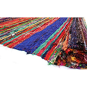 Braided Chindi Rug, Rag Rug, Area Rug, Carpet Rug, Runner Rug 3x5 Foot, 4x6 Foot, 5x7 Foot, Living Room Rug (3x5 Foot)
