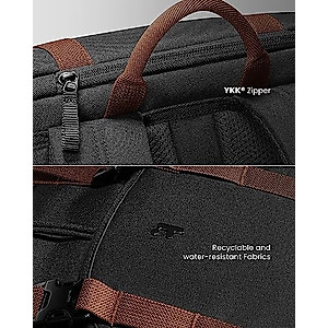 tomtoc Flap Laptop Backpack, Lightweight, Water-Resistant Casual Daypack, Durable Work-pack, Vintage Classic Rucksack for 13-16 Inch MacBook, perfect for Campus, Street, Large Capacity, 22L Black