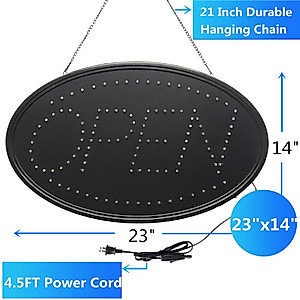 Bright LED Open Sign for Business. WAENLIR 23x14inch Advertisement Board High Visibility Electric Display Sign,Two Modes Flashing&Steady Light for Business,Walls,Window,Shop,Bar,Hotel