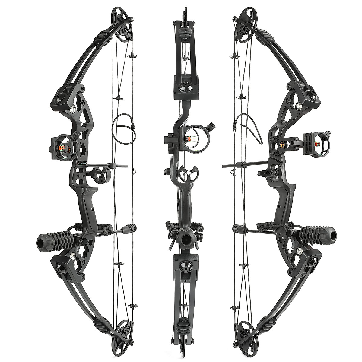 AMEYXGS Archery Compound Bows Kit Draw Weight 30-55 lbs Hunting Bow IBO 310fps Adults Archery with Hunting Accessories - Right Handed (Black)
