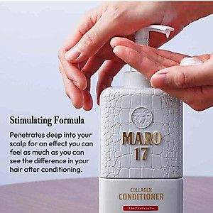 MARO17 Collagen Conditioner - Promotes Hair Growth & Boosts Scalp Circulation - Sulfate Free + DHT Blocker Refreshing Scalp Cleansing Mens Conditioner with Collagen and Hyaluronic Acid for Full Hair