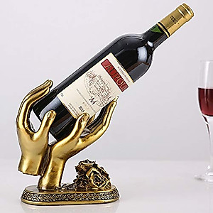 PIBM Stylish Simplicity Hand Care Styling Creative Wine Cabinet Decoration Wine Wine Rack Gold Personality Resin Home Desktop Porch Bar Table Partition Decoration Gift Beautiful and Elegant