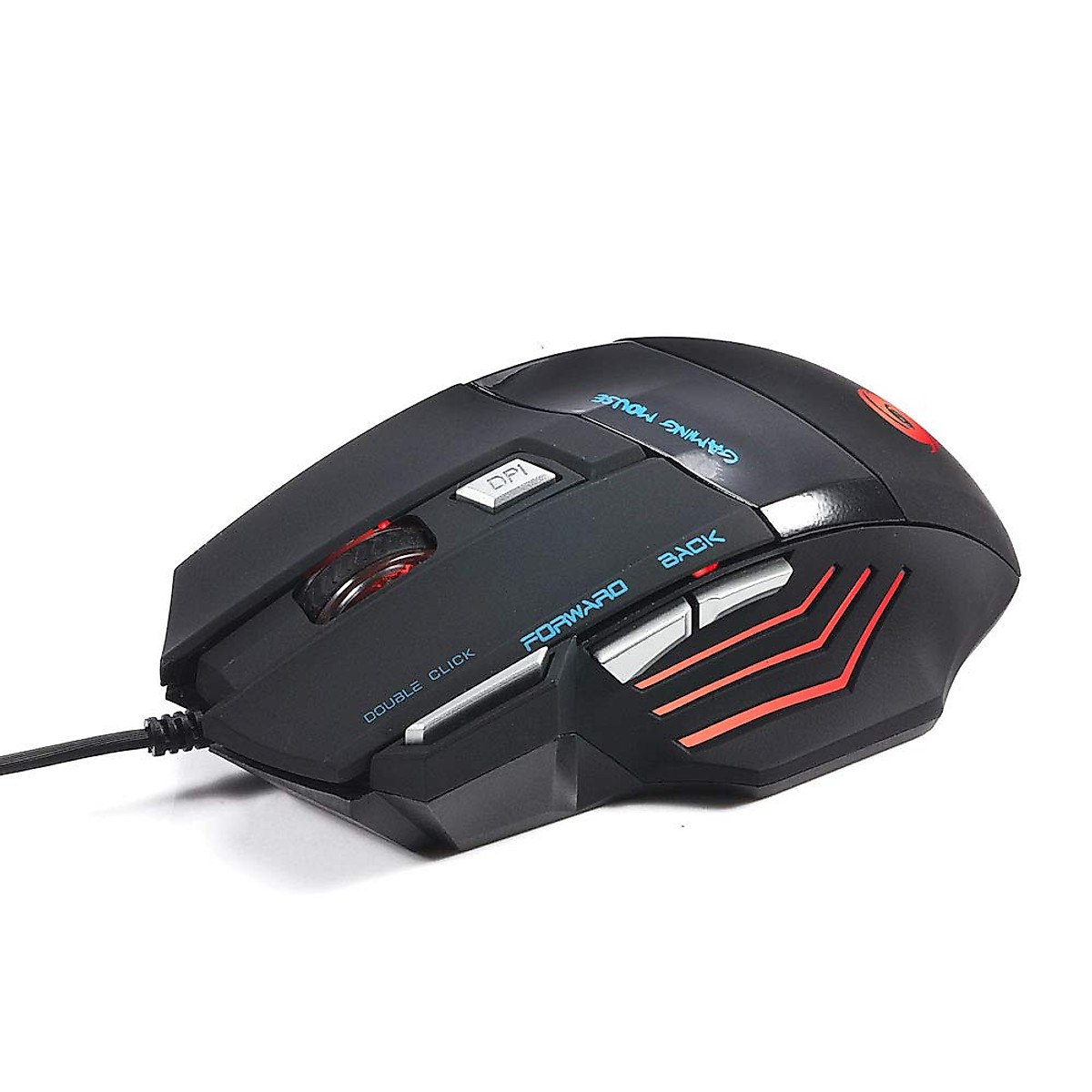 A868 Fantastic Alternating Light USB 2.0 7-Button Wired Game Mouse Black