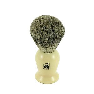 Customizable GBS Pure Badger Bristle Shaving Brush 21 MM Knot 100 mm (4" Tall) Ivory Handle! Personalized