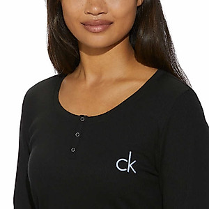 Calvin Klein Womens 2 Piece Fleece Pajama Set Black