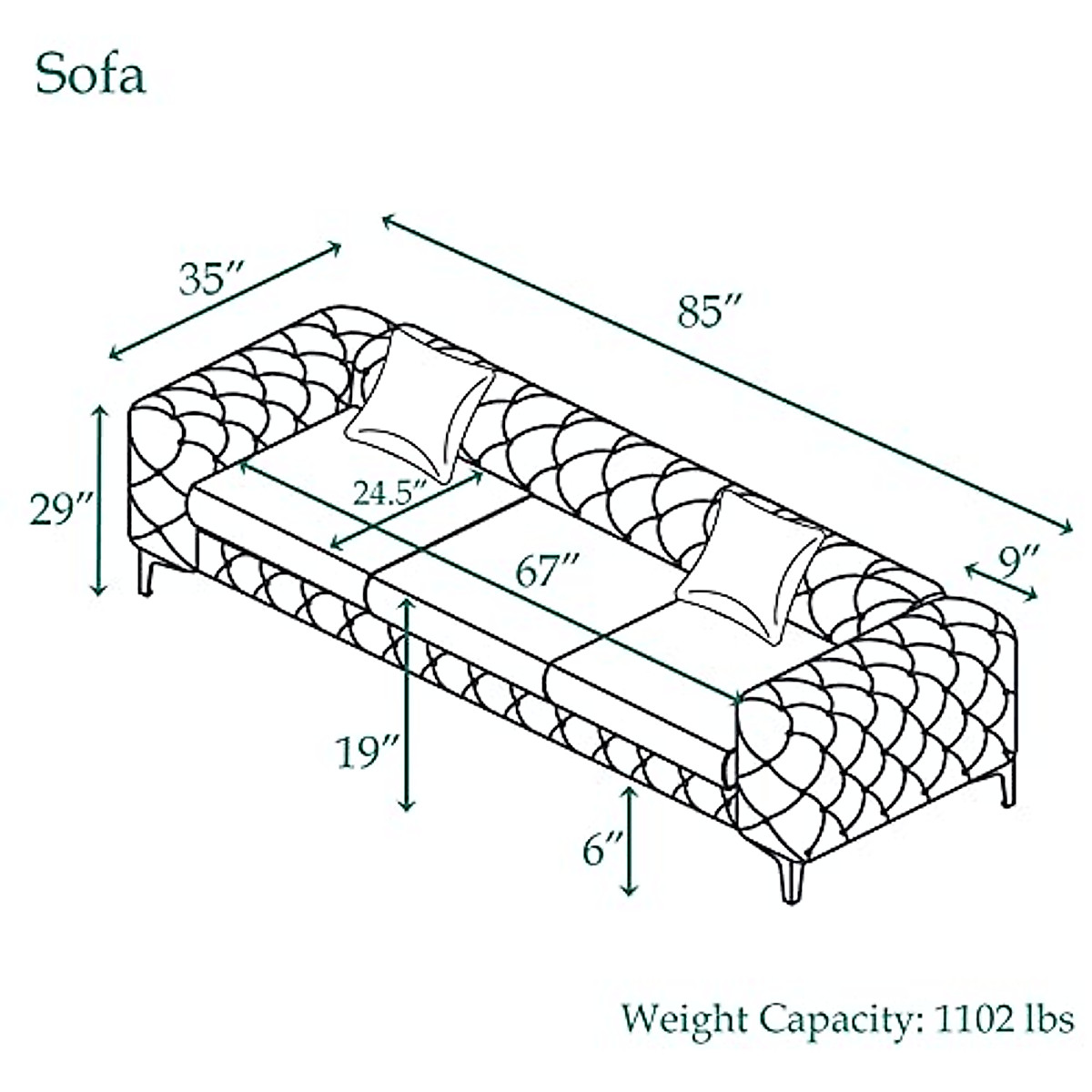 Morden Fort Modern Contemporary Sofa Couch with Deep Button Tufting Dutch Velvet, Solid Wood Frame and Iron Legs-Beige