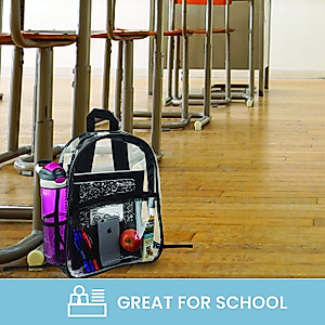 Bags for Less [Set Of 2] Clear Backpack - Security Approved - Straps & Front Accessory Pocket