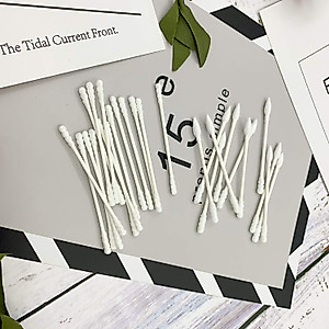 800pcs Cotton Swabs, Double Tipped Cotton Buds with Paper Stick, 4 Packs of 200 Pieces, Pointed Shape