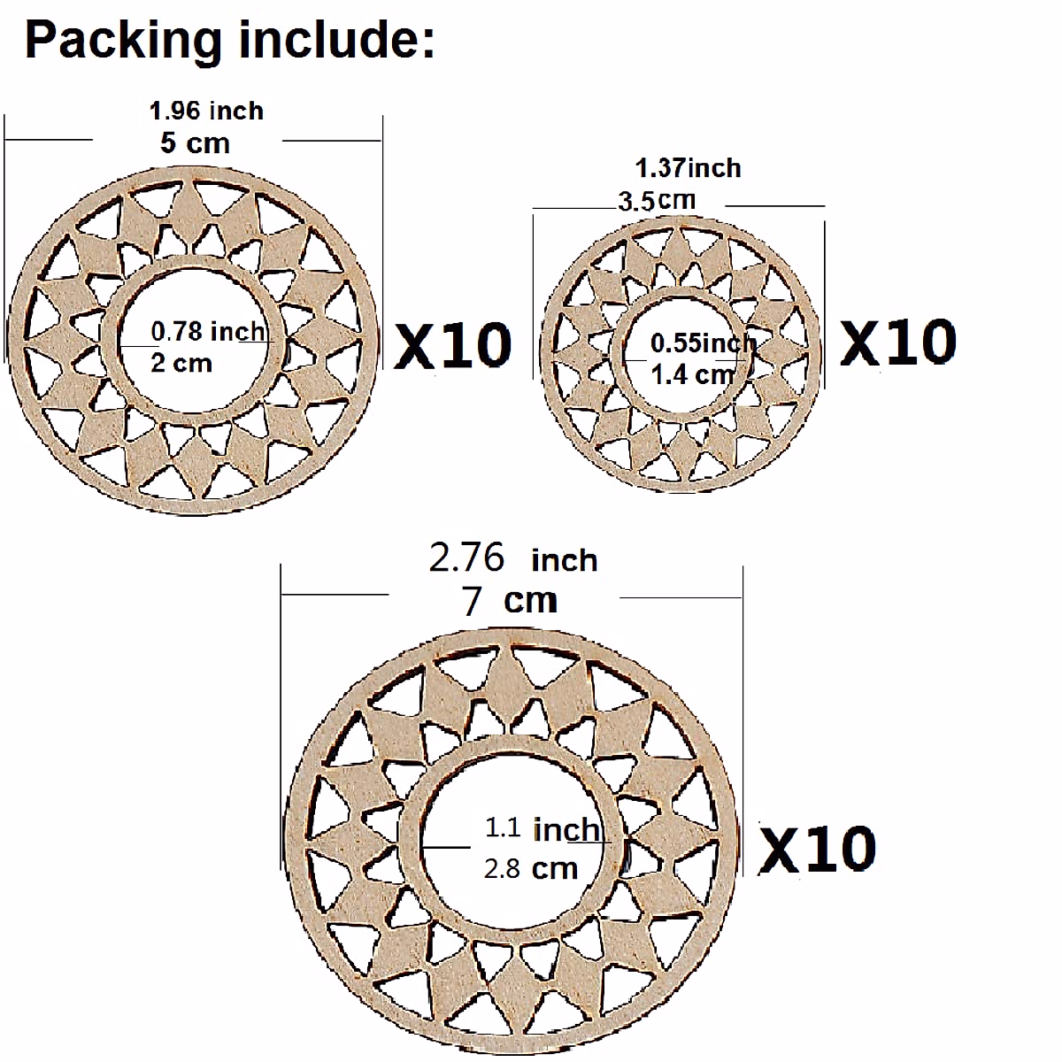 Nwsrayu 30 pcs 3 sizes Wood Crystal Ball Stand for 30 - 150 mm Sphere, Wooden Mini Sphere Holder, Crystal Ball Display (10S+10M+10L)