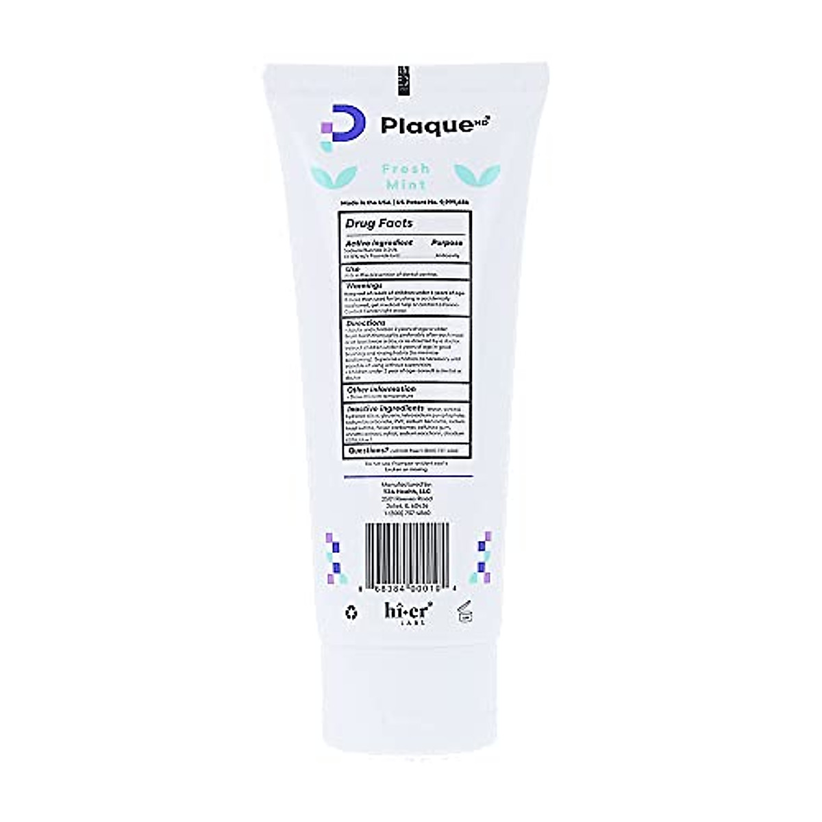 PlaqueHD Plaque Disclosing Toothpaste | Fresh Mint Flavor | Made in The USA | Gluten Free, Fluoride Based Plaque Remover for a Gentle Whitening Formula and Fresh Breath | Oral Care | 4.01 OZ
