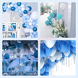 BLUE HANDCART Balloons Arch Garland Kit, 124pcs Party Balloons for Wedding Baby Bridal Shower Engagement Anniversary Graduation Birthday Party Decorations Backdrop (Blue)