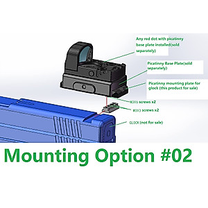 ADE Optic Red Dot Sight Mount Picatinny Plate for Taurus GX4,G3C,Canik TP9SA for Install Pistol Red Dot Sight fits Trijicon RMR,Doctor,Vortex,Burris +Built in Screw Hole for Shield RMSc Footprint