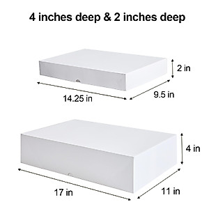 STYPOP 12 White Gift Boxes with Lids for Presents - 6 X-Large Gift Boxes 4in Deep for Sweaters or Robes, 6 Large Shirt Boxes 2in Deep for Christmas, Holidays, Birthday, Wedding