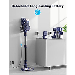 Voweek Cordless Vacuum Cleaner, 6 in 1 Lightweight Stick Vacuum Cleaner with 3 Power Modes, LED Display, Powerful Stick Vacuum Up to 45min Runtime, Vacuum Cleaner for Hardwood Floor Pet Hair Home Car