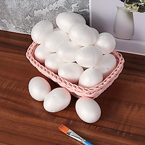 BESTOYARD 20pcs Easter Foam Eggs Styrofoam Polystyrene Egg Shapes Easter Egg Decorations Ornaments DIY Crafts 6cm White