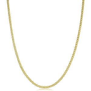 Kooljewelry 14k Yellow Gold Diamond Weave Chain Necklace (2 mm, 20 inch)