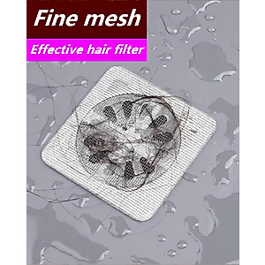50 Pack,4" X 4" Disposable Shower Drain Cover Hair Catcher, Square Shower Drain Mesh Sticker,Disposable Floor Drain Sticker Suitable for Bathroom/Laundry/Bathtub/Kitchen/Sink/(50 PCS)