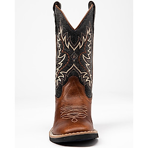 Cody James Boys' Ryder Western Boot Square Toe Brown/Blue 12 D