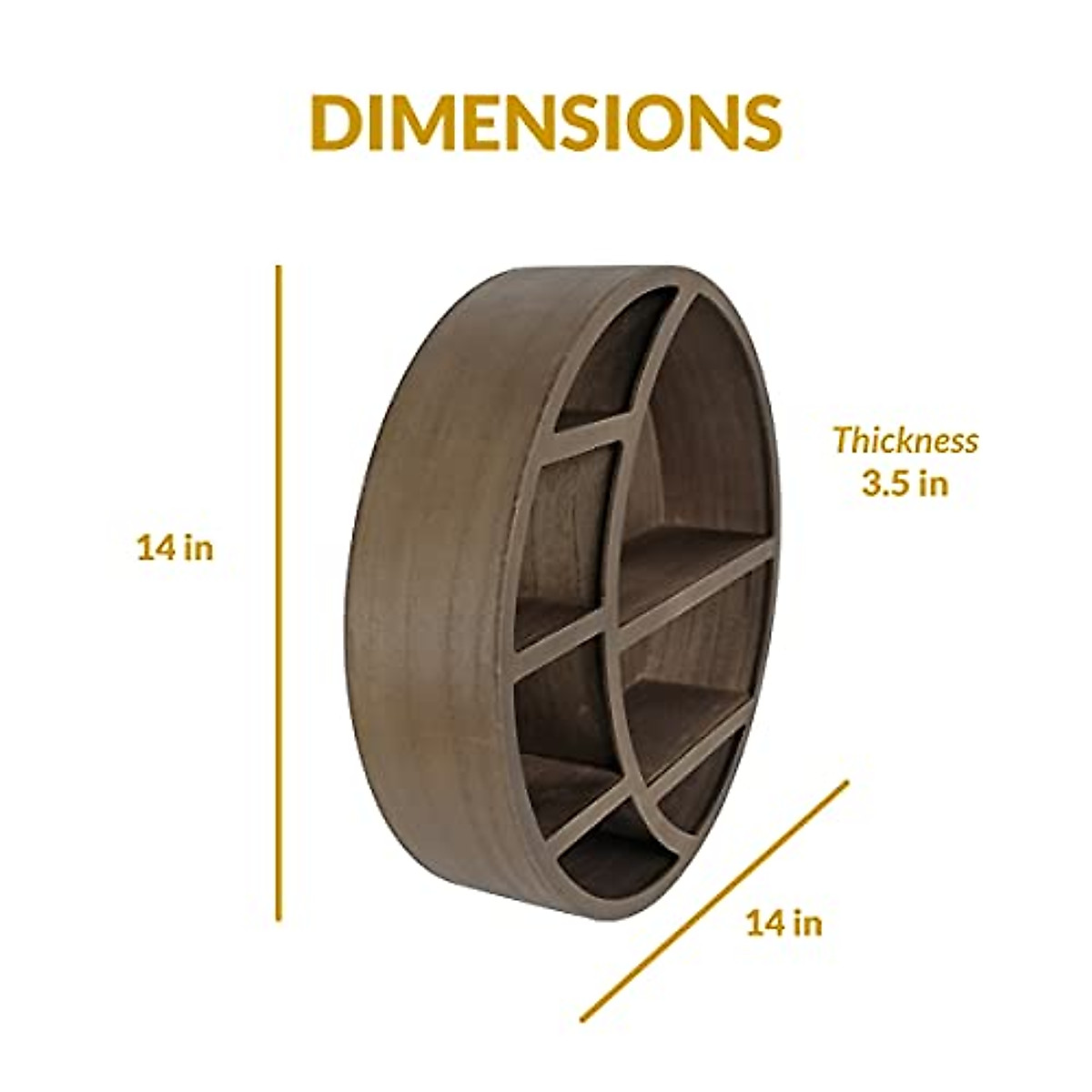 KuteDecor, Crescent Moon Shelf for Crystals , Wiccan Shelf, Crystal Shelf Display, Crystals Decor, Essential Oils Shelves Wooden, Crystal Wall Shelf, Moon Phase (Brown)