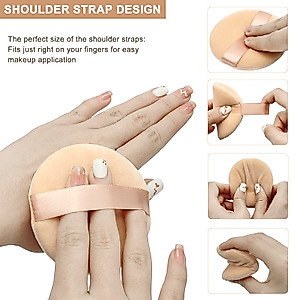 12 Pieces Cotton Powder Puff,3.15 inch Round Portable Soft Sponge Cosmetic Puffs,Velvet Powder Puff with Ribbon Band Handle for Loose Powder Body Powder Makeup Tool