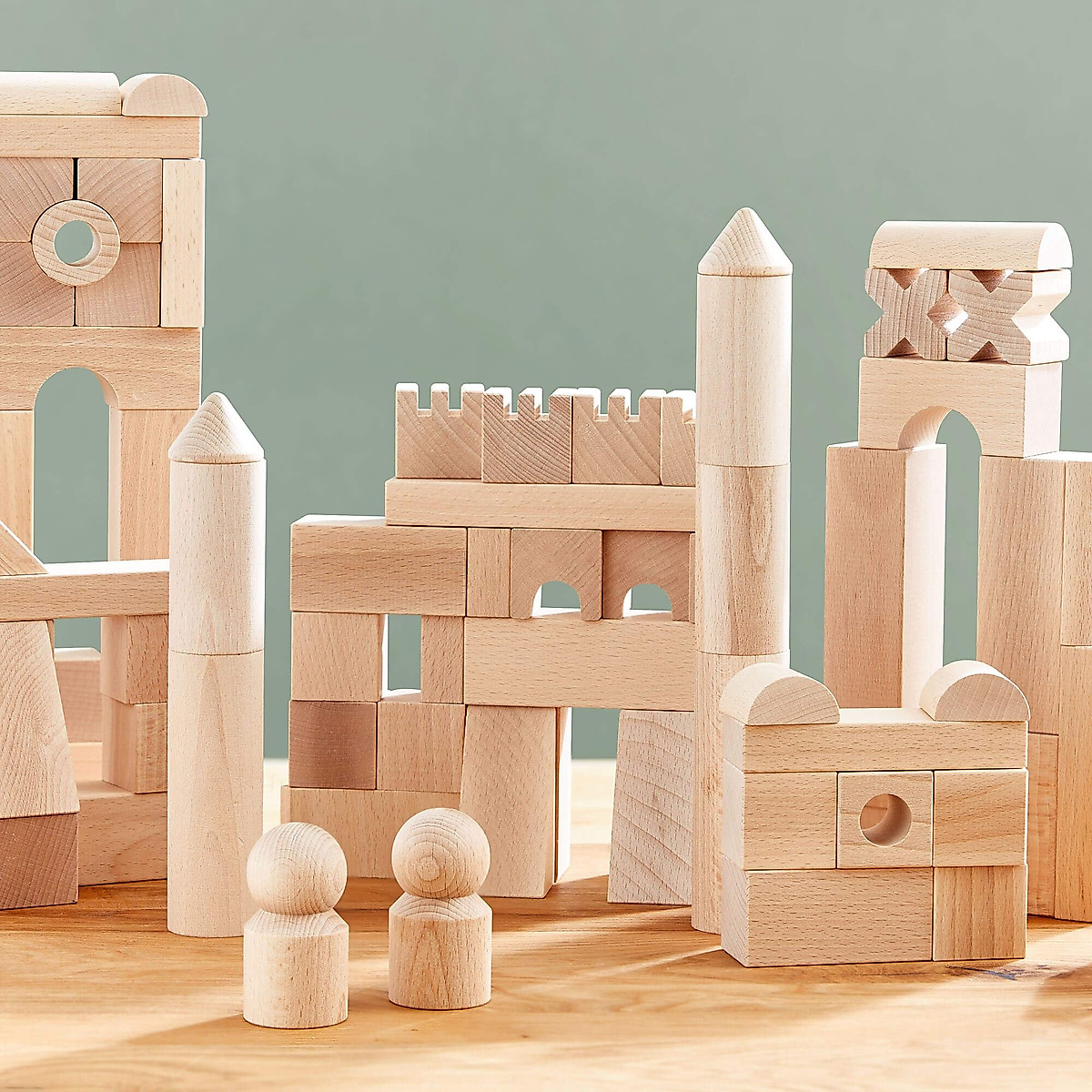 HABA Extra Large Wooden Building Blocks 102 Piece Set: Open-Ended Stacking Toys, Toddler Blocks, and Wooden Toys Made in Germany