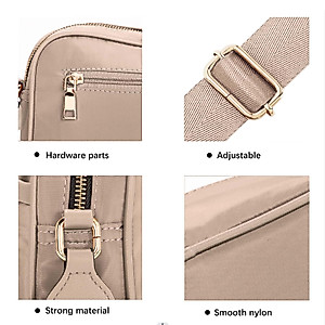 E Nylon Crossbody Bags for Women Small Crossbody Camera Bag Shoulder Purse with Adjustable Wide Strap