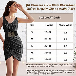 GRACE KARIN Womens Corset Elastic Belt with Zipper And Rivet Elastic Pu Leather Wide Band Retro Plus Size(Rivet # Black,XXL)
