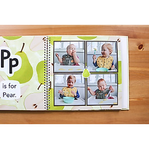 Baby Eats The Alphabet Scrapbook | First Foods Memory Book | Baby-Led Weaning Journal | Gender Neutral Baby Keepsake Album | Baby-Led Weaning Feeding Photo Book