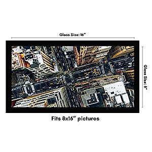 Americanflat 8x16 Picture Frame in Black - Engineered Wood with Shatter Resistant Glass - Horizontal and Vertical Formats for Wall and Tabletop