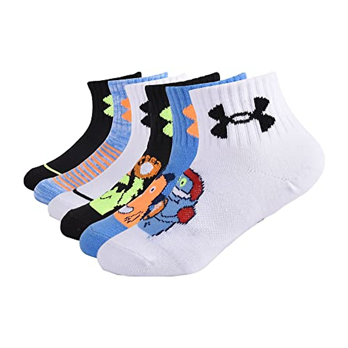 Under Armour boys Multi Pack Quarter Sock, Dark Blue, 2-4T US