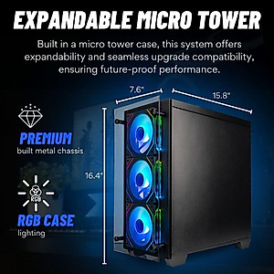Stratos Micro Gaming Desktop - NVIDIA GeForce RTX 4080 Super, 12-Core i7-12700KF Processor, 32GB DDR5 RAM, 1TB NVMe SSD + 2TB HDD, WiFi, Windows 11 Home - RGB Gamer Computer