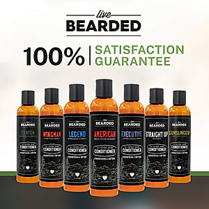 Live Bearded Beard Conditioner, 8 fl oz - Strengthens and Softens Facial Hair - Made in the USA - All-Natural Ingredients with Biotin, Caffeine | Legend Scent - Sandalwood, Vanilla