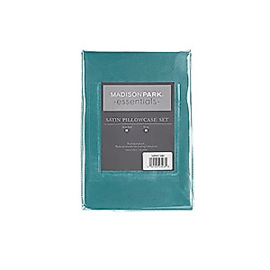 Madison Park Essentials Satin Luxury Wrinkle-Free High-Luster and Silk Standard Teal 2