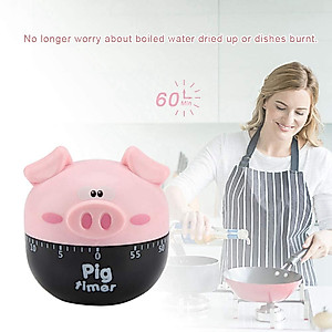 Cute Cartoon Pig Kitchen Timer Mechanical Timers Counters for Cooking Timing Tool, Kitchen Timer Mini Timer 55 Mins Countdown Easy to use
