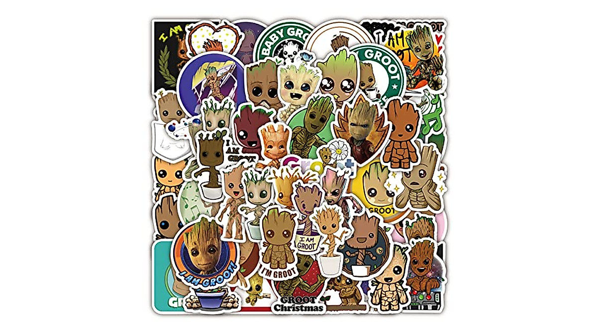 Cute Cartoon Groot Stickers - 50 Pack for Teens