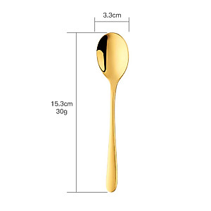 BuyGo 4-Piece Demitasse Espresso Spoon 6 Inch Rainbow Teaspoon for Cake Dessert Ice Cream Antipasto, Dishwasher Safe